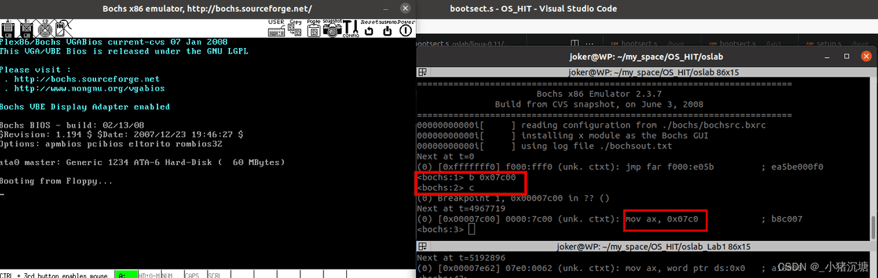 【哈工大_操作系统】Bochs 汇编级调试方法及指令 | JokerDebug